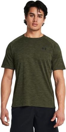 Under Armour Tech Textured Short Sleeve T Shirt UA SS, (390) Marine Od Vert/Noir, Taille M Homme
