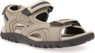 Geox Herren U Sandal Strada D Riemchensandalen, Beige Sand Navy, 42 EU