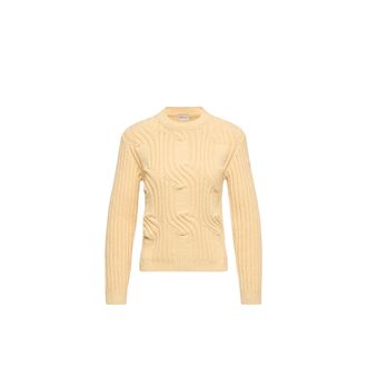 Moncler Moncler Chain Knit Cotton Blend Jumper, Women, Yellow, Size: Xs