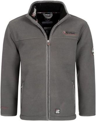 Geographical Norway Fleecejacke Herren Outdoor Teddyfell Futter Jacke Fleece Warm Fleece Winter Grau (1-St) Mit stehkragen