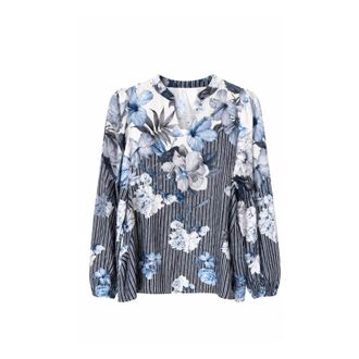 2-Biz Amoa Bluse - - Blouses & Shirts - Damen - Blau - XL