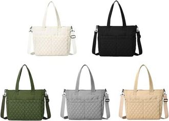 Generic Sac &agrave; bandouli&egrave;re matelass&eacute; en coton pour femme Noir