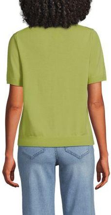 Lands End Merinopullover mit kurzen &Auml;rmeln, Damen, Gr&ouml;&szlig;e:32-34 regular, Gr&uuml;n, Wolle, by Lands End