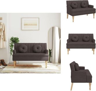 vidaXL Vidaxl - Sitzbank mit Kissen Dunkelbraun 113x64,5x75,5 cm Stoff - Bank - Bänke - Sitzbank - Innenbank