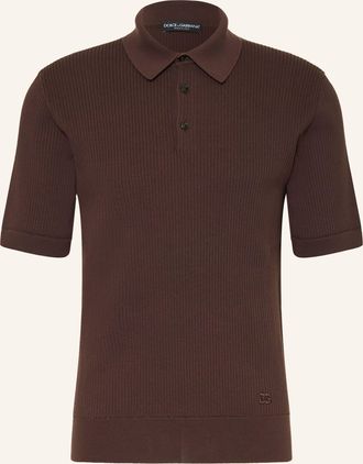 Dolce & Gabbana Strick-Poloshirt braun