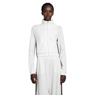 Gucci Cropped Cotton Rib Jersey Track Jacket