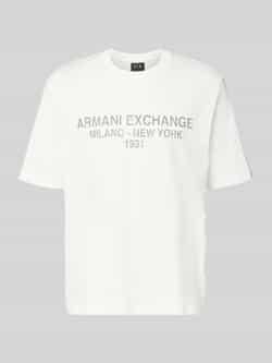 A|X Armani Exchange T-Shirt mit Label-Print und Rundhalsausschnitt