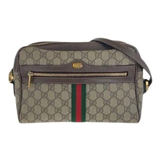 Gucci Pre-owned Ophidia GG Supreme Canvas Leder Schultertasche - - Pre-owned - Damen - Braun - ONE SIZE
