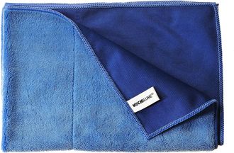 Kochblume Geschirrtuch 60x40cm | Microfasertuch | Extra saugfähige Fasern und Polierseite | Waschbar bis 40°C | Farbe: blau/dunkelblau