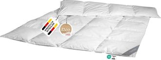 Spessarttraum Daunendecke 135x200 cm Ganzjahr warm | 60% Daunen & 40% Federn | 740g F&uuml;llgewicht | Allergiker geeignet (Nomite) | Oeko-TEX | Made in Germany