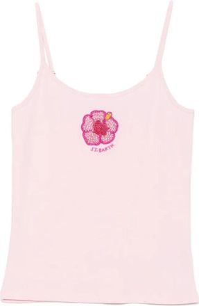 MC2 Saint Barth Femme, Tops, Rose, Taille: 36 FR Zaira D&eacute;bardeur en Coton Stretch