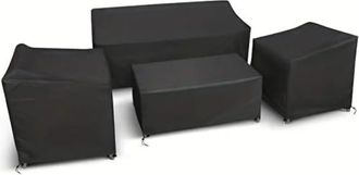 Generic Lot de 4 housses de meubles dext&eacute;rieur avec sangles r&eacute;glables, design respirant et sac de rangement pratique, protection imperm&eacute;able 200D/420D, pour c
