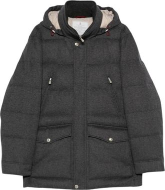 Brunello Cucinelli Parka en flanelle de laine - Homme - Vestes - Gris - Taille: M