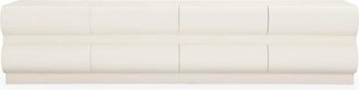 Menzzo Meuble tv 8 tiroirs arrondis Mezade L180cm Cr&egrave;me