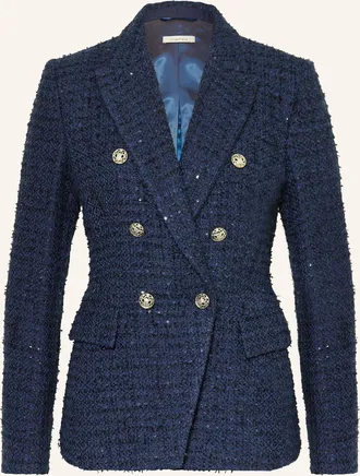 Lilienfels Lilienfels Bouclé-Blazer Mit Pailletten blau