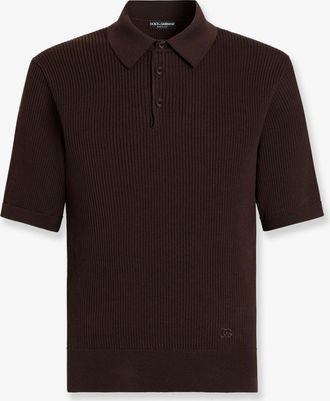 Dolce & Gabbana Ribbed cotton polo shirt - DOLCE & GABBANA - gender_Man