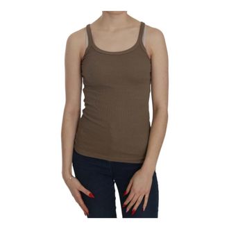 Pink Memories Elegantes Baumwoll-Spaghettitr&auml;ger-Top - - Tops - Damen - Braun - S