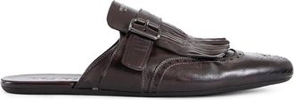 Prada Shuffle fringed monk strap leather mules