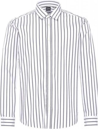 HUGO BOSS Homme, Chemises, Blanc, Taille: 2XL Chemise en coton ray&eacute;