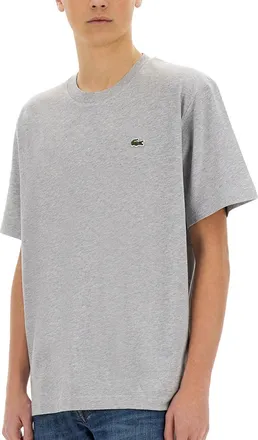 Lacoste Logo-embroidered Cotton T-Shirt - Gray