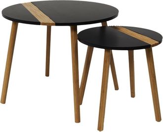 The Home Deco Factory The Home Deco Factory - Tables gigognes bicolores Relief (Lot de 2)
