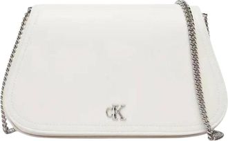 Calvin Klein Femme, Sacs, Blanc, Taille: ONE Size Curved Wallet On Chain