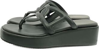 Hermès sandales en cuir à plateforme - Vert