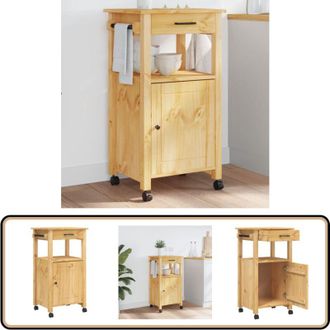 vidaXL Küchenwagen monza 48x40x90 cm Massivholz Kiefer - Holz Küchenwagen - Küchenschrank - Vintage Möbel - Esstisch Zubehör - Mobiliar
