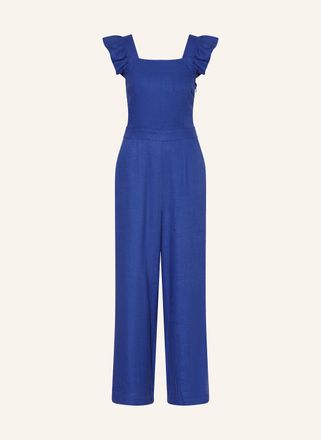 Y.A.S. Jumpsuit Yasisma Mit Leinen Und Cut-Out blau