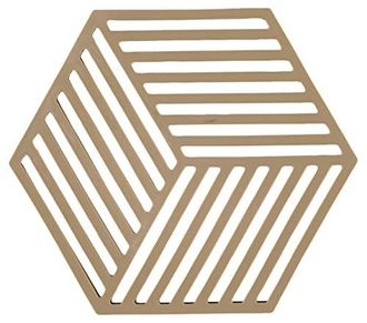 Zone Denmark Hexagon Topfuntersetzer Hitzebeständig, Silikon Untersetzer, Praktische und Dekorative Topf-Untersetzer, Spülmaschinenfest, 16 x 14 cm, Dark Camel