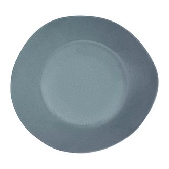 Ambition Speiseteller blau Essteller 30 cm Porzellan rustikaler Stil unregelm&auml;&szlig;ige Form glasiert Organic Blau