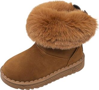 Generic Bottes de neige dhiver pour femme - Plateformes mi-mollet - Doublure en daim - Fermeture &eacute;clair lat&eacute;rale - Talon &eacute;pais - Bout rond - Sangles &agrave; boucle 