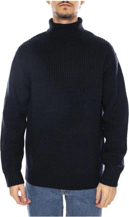 Lee Homme, Pulls, Bleu, Taille: XL Relaxed Heavy Turtle Neck