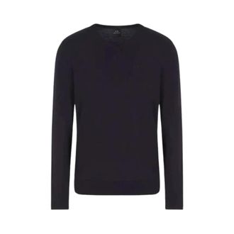 A|X Armani Exchange ASV Jacquard-Pullover mit Karomuster - - Knitwear - Herren - Blau - 2XL