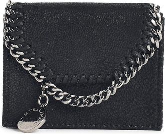 Stella McCartney Stella Mc Cartney Portefeuille Noir Falabella Tri Fold En Shaggy Deer
