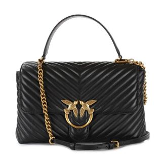 Pinko Pinko, Femme, Sacs, Noir, Taille: ONE Size Love Birds Quilted Shoulder Bag