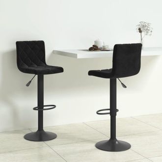vidaXL Tabourets de bar lot de 2 Noir Velours vidaXL