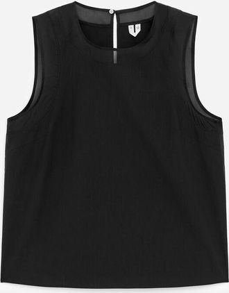 Arket Tanktop Mit Organzadetail -Schwarz