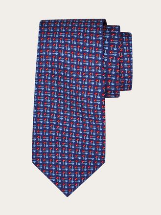 Ferragamo Herren Seidenkrawatte mit Lolli-Print Blau