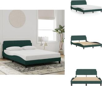 vidaXL Bettgestell ohne Matratze Dunkelgrün 140x200 cm Samt - Samtbett - Doppelbett - Boxspringbetten - Bettsofa - Lattenrost