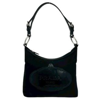 Prada Sac bandouli&egrave;re en nylon et cuir Pre-owned - Femme - Pre-owned - Noir - Taille: ONE Size