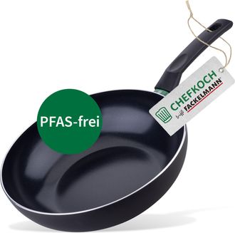 Fackelmann Chefkoch Aluminium-Wokpfanne &Oslash;28 cm Bielefeld mit Keramik-Antihaft-Beschichtung - Bratpfanne aus Aluminium: Extra leicht - F&uuml;r alle Herdarten geeignet