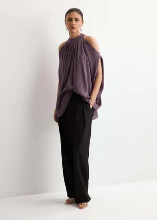 Mango Top &eacute;paules d&eacute;nud&eacute;es violet - Femme - XS-S - MANGO