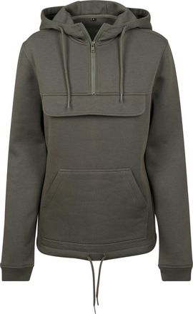Build Your Brand Ladies Sweat Pull Over Hoody, Olive, 3XL