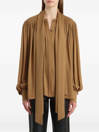 Khaite Womens Shirt Vali Beige Silk