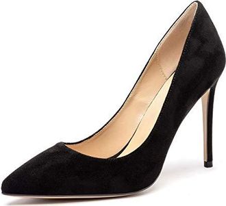 Castamere Escarpins Femme Mode Bout Pointu Aiguille Talon 10CM Heels Noir Suède Chaussures EU 42