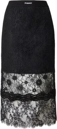 Pinko Pinko, Femme, Jupes, Noir, Taille: 40 FR Jupe Crayon en Dentelle