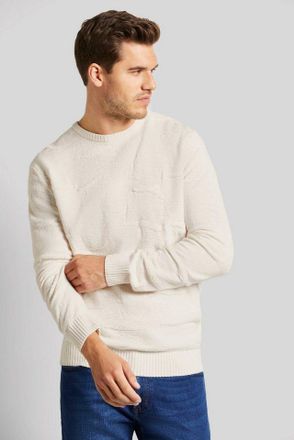 Bugatti Rundhalspullover mit 3-D-Muster