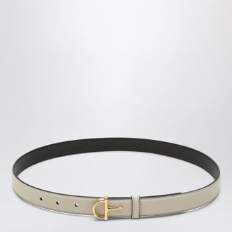 Gucci Schmaler elfenbeinfarbener G&uuml;rtel mit Half-Horsebit-Schnalle