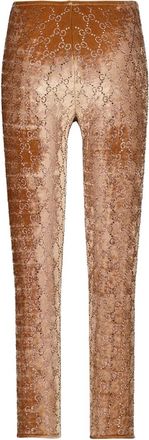 Gucci Hose mit Logo-Muster - Braun